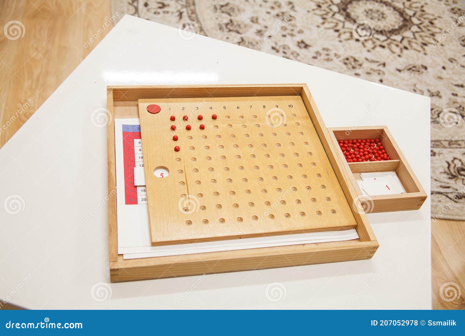 Multiplication Board. Montessori Training. Stock Photo - Image of ...