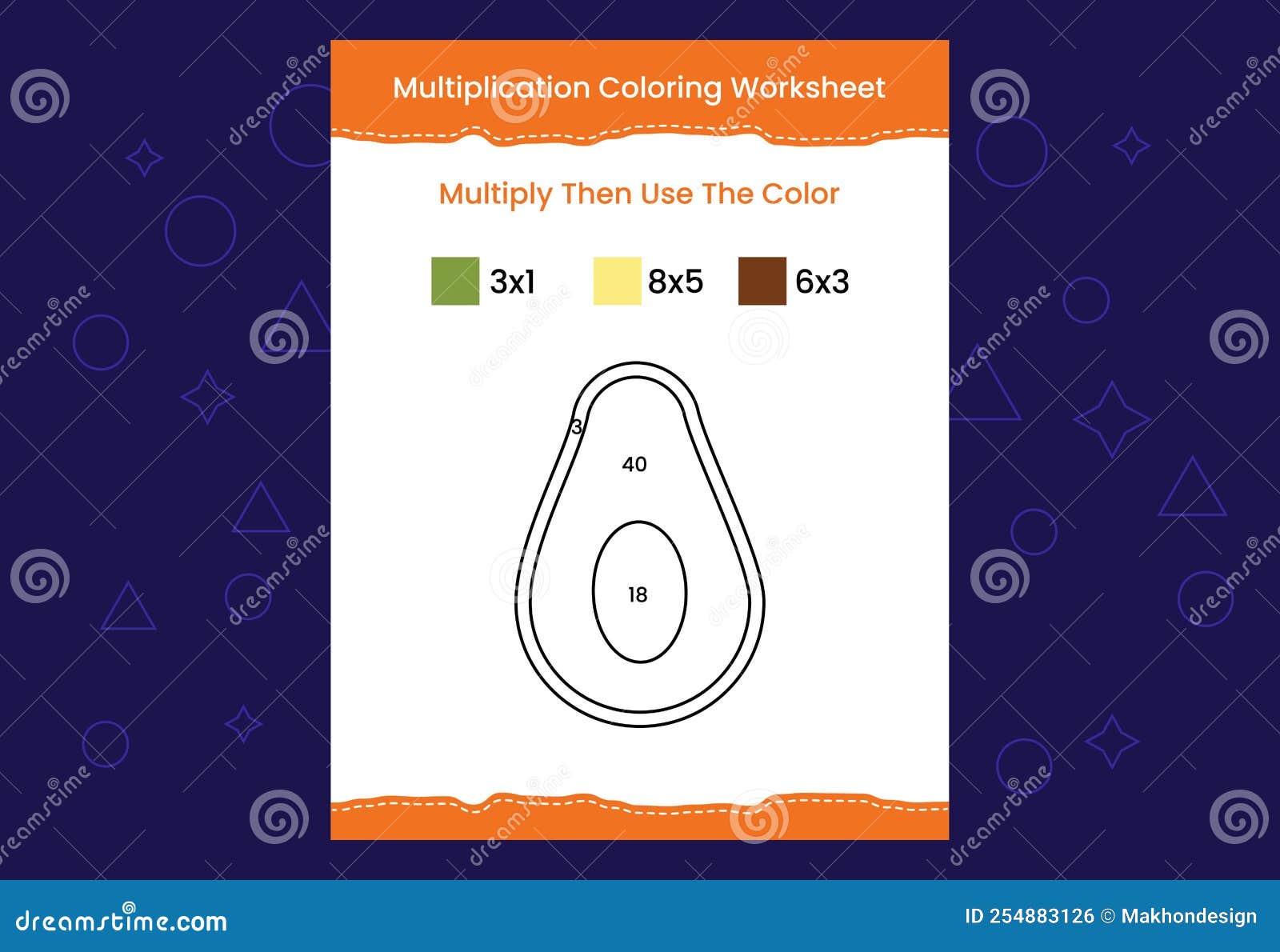 Multiplication Coloring Worksheet with the Image. Color by Numbers Math ...