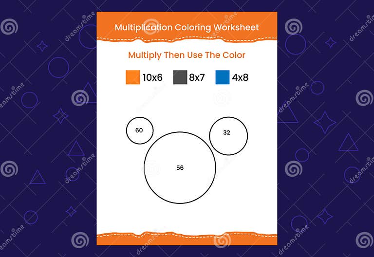 Multiplication Coloring Worksheet with the Image. Color by Numbers Math ...