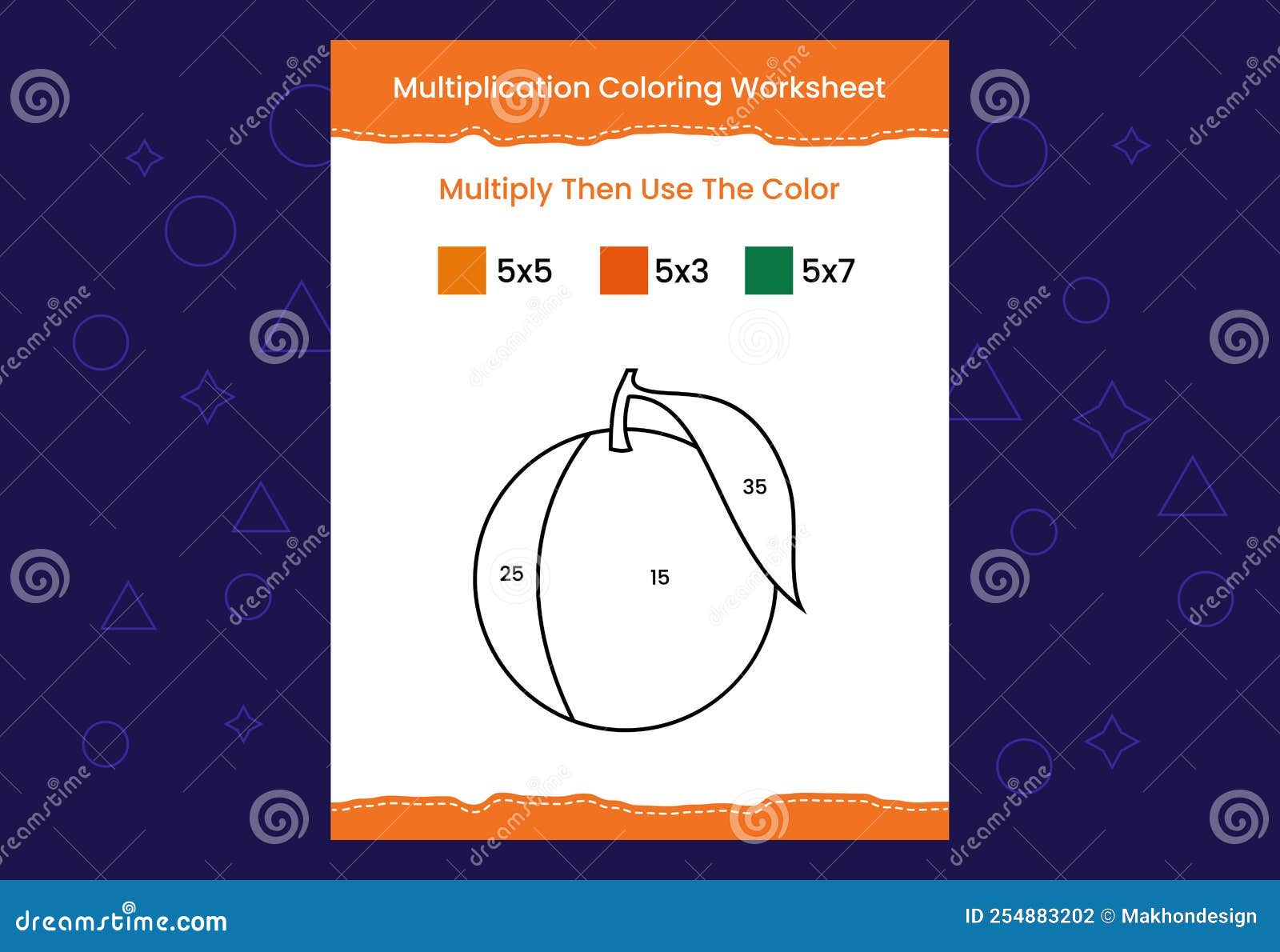 Multiplication Coloring Worksheet with the Image. Color by Numbers Math ...