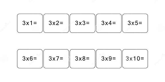 Multiplication and Division Table of 3. Maths Card with an Example ...