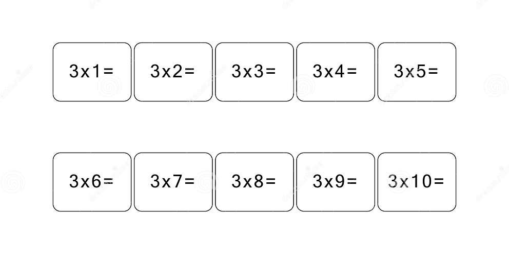 Multiplication and Division Table of 3. Maths Card with an Example ...
