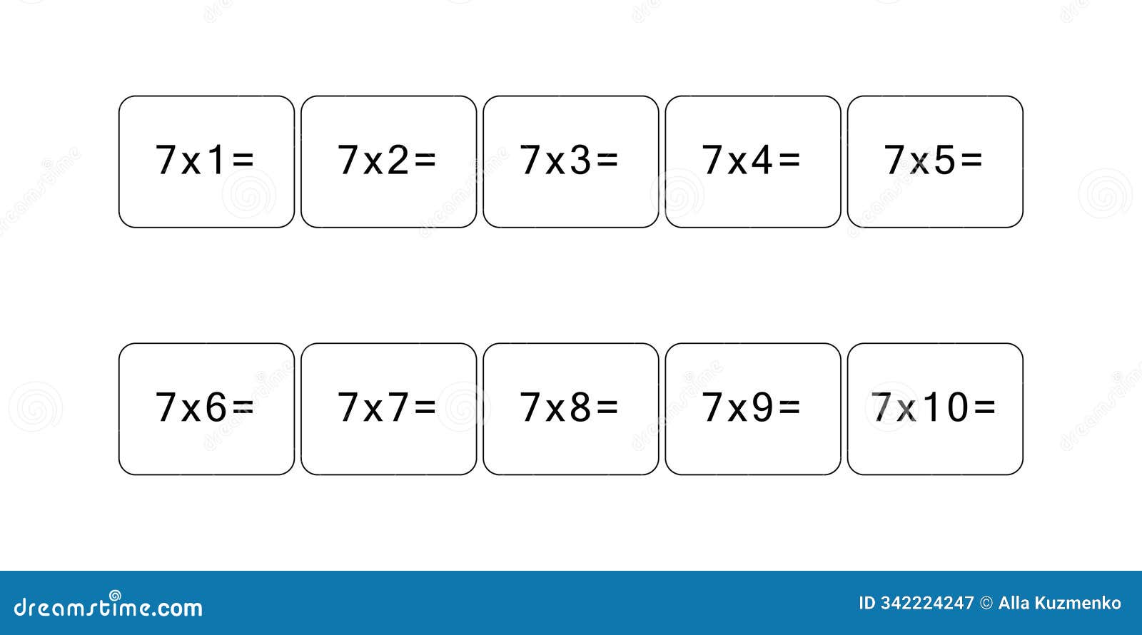 Multiplication and Division Table of 7. Maths Card with an Example ...
