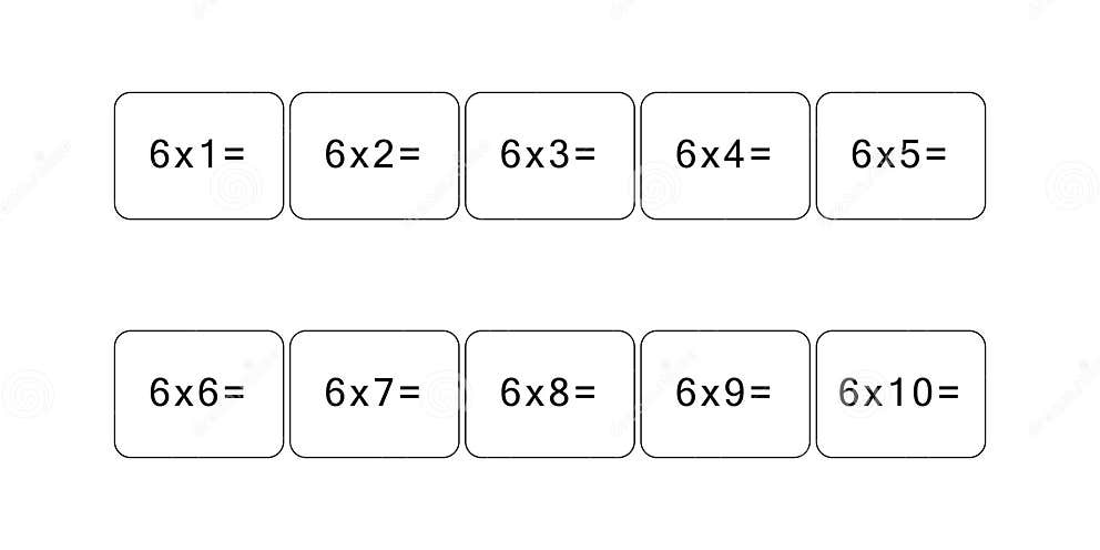 Multiplication and Division Table of 6. Maths Card with an Example ...