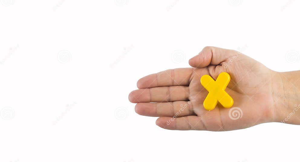 Multiplication Operation Symbol in Hand - Text Space Stock Photo ...