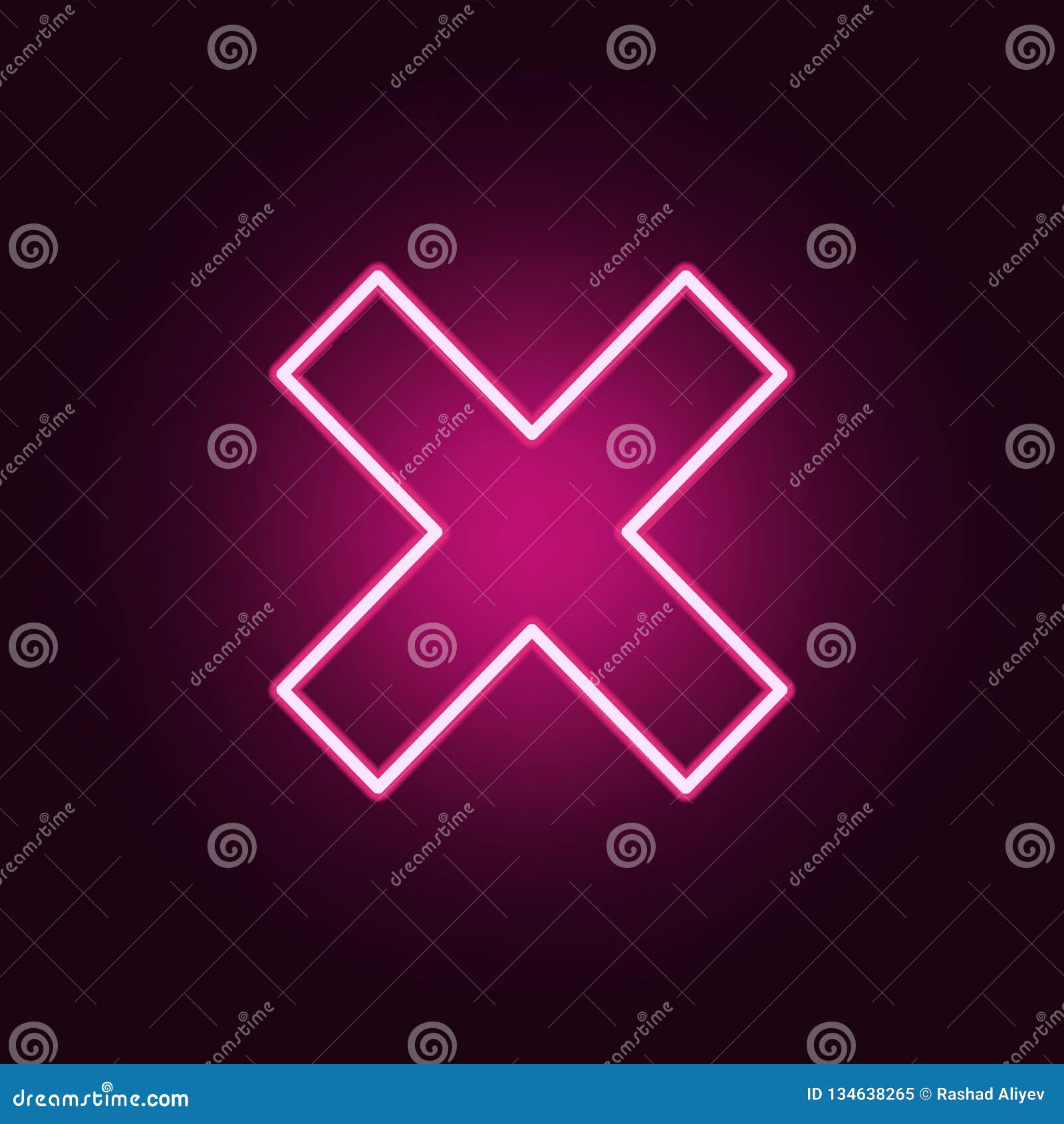 Multiplication Sign Icon. Elements of Web in Neon Style Icons Stock ...