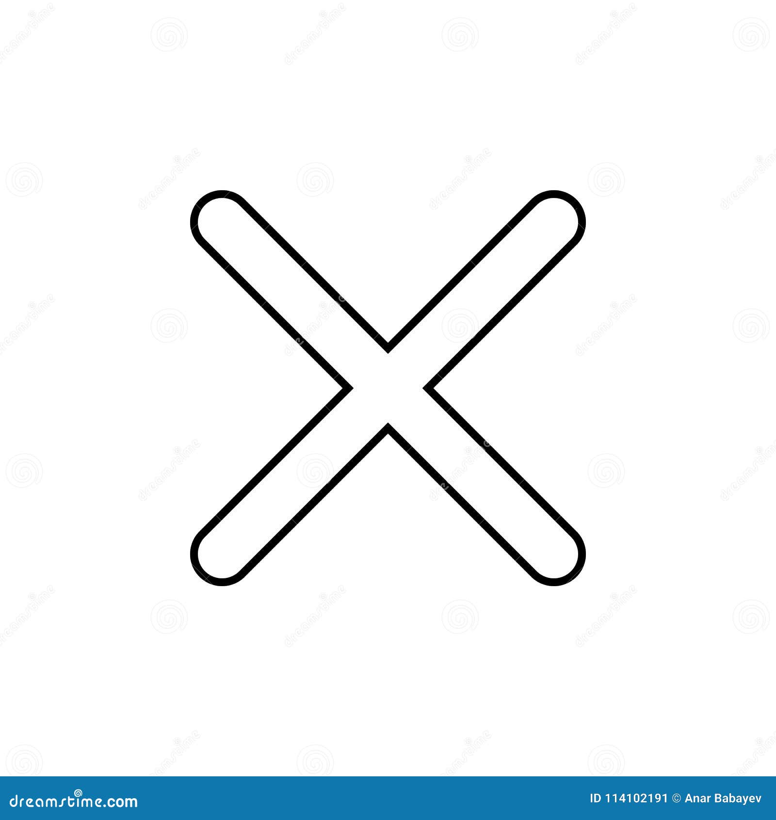 Multiplication Sign Icon. Thin Line Icon for Website Design and ...