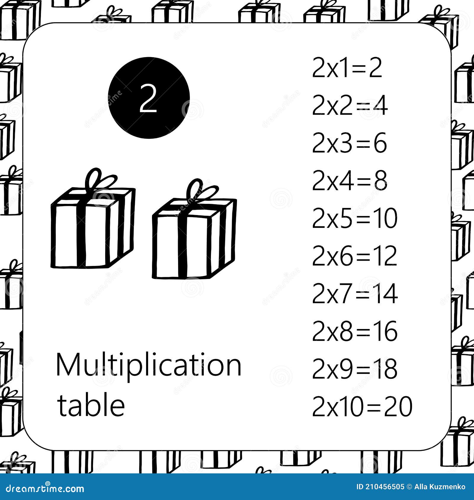 Multiplication Square. School Vector Illustration with Present ...