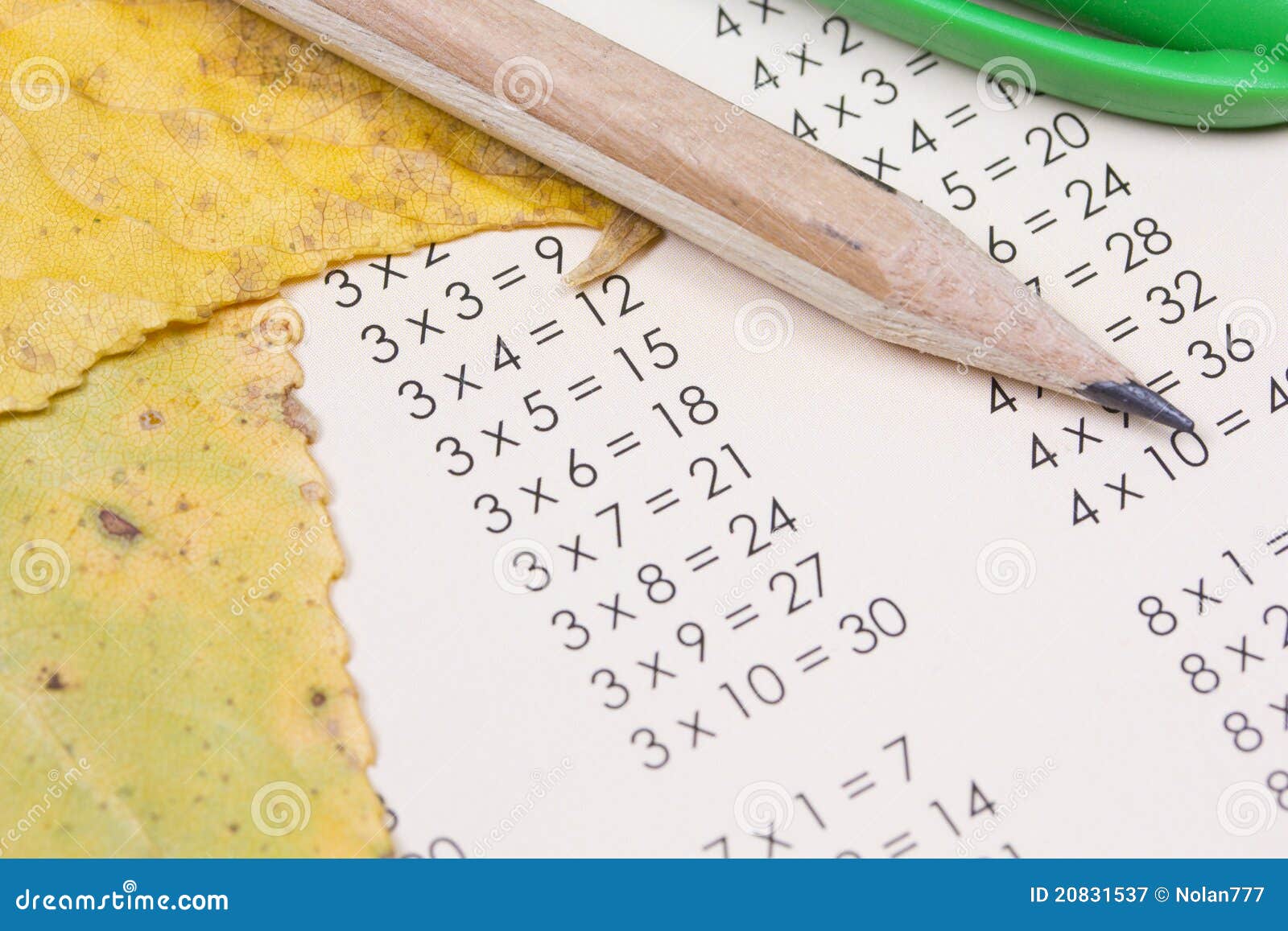 Multiplication Table On The Ruler In The School Class Royalty-Free ...