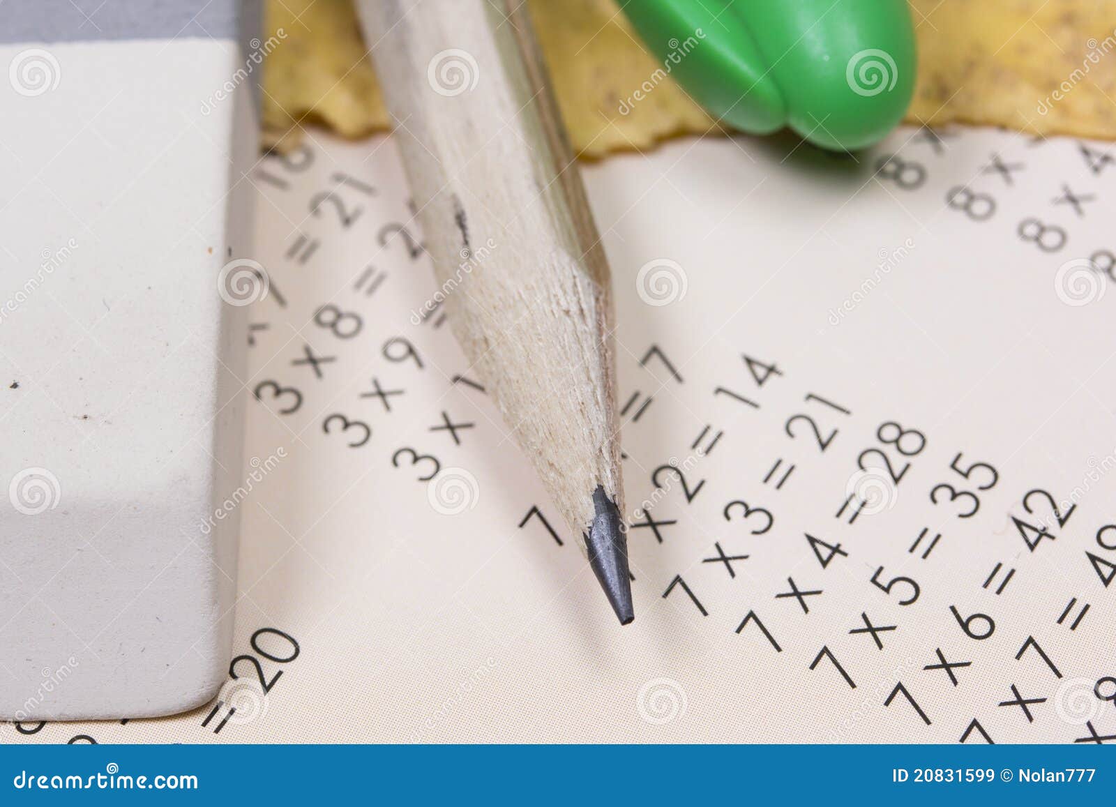 Multiplication Table On The Ruler In The School Class Royalty-Free ...