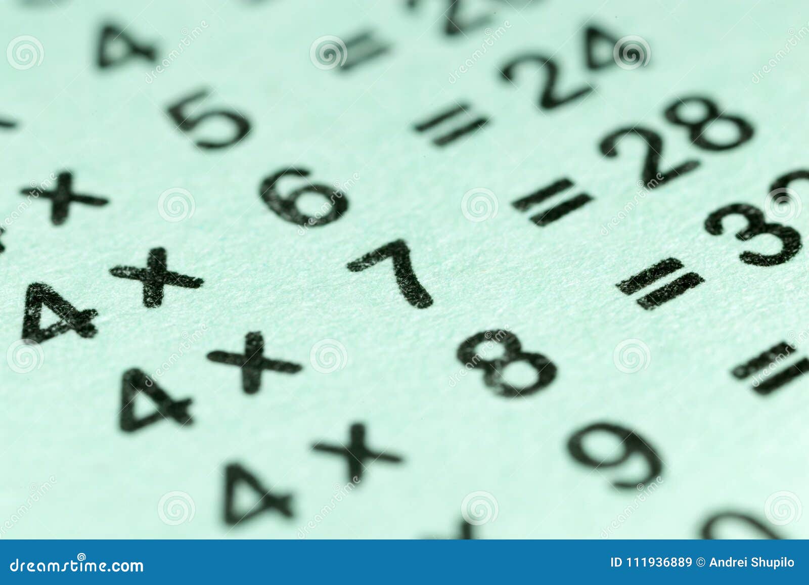 Multiplication Table As a Background. Macro Stock Image - Image of ...