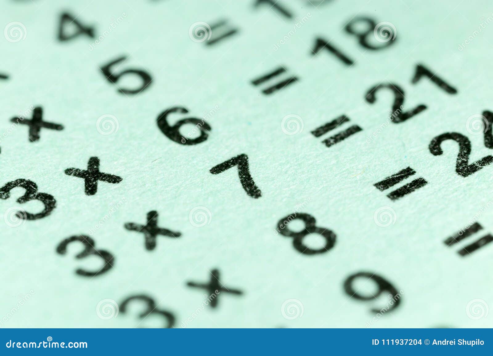Multiplication Table As a Background. Macro Stock Photo - Image of ...