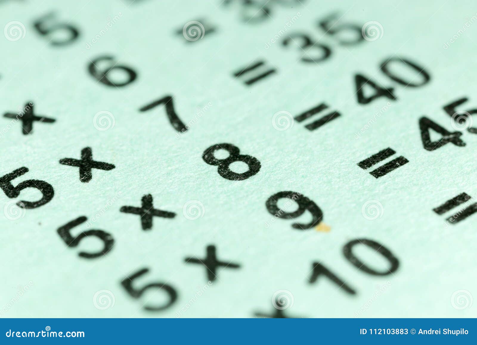 Multiplication Table As a Background. Macro Stock Image - Image of ...