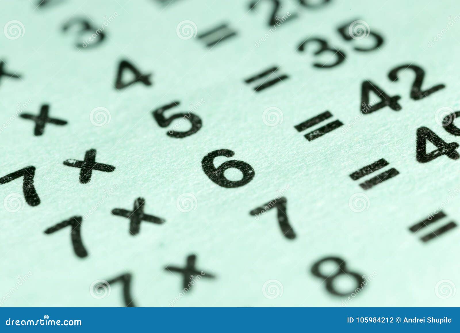 Multiplication Table As a Background. Macro Stock Photo - Image of ...