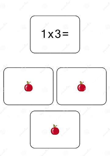 Multiplication Table of 1. Maths Card with an Example, Drawing ...