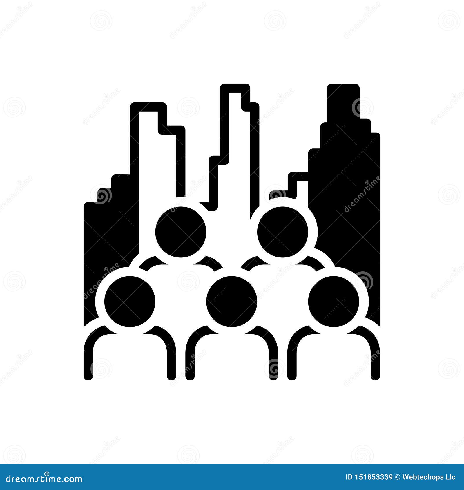 Black Solid Icon for Multiplicity, Multitude and Multiracial Stock ...