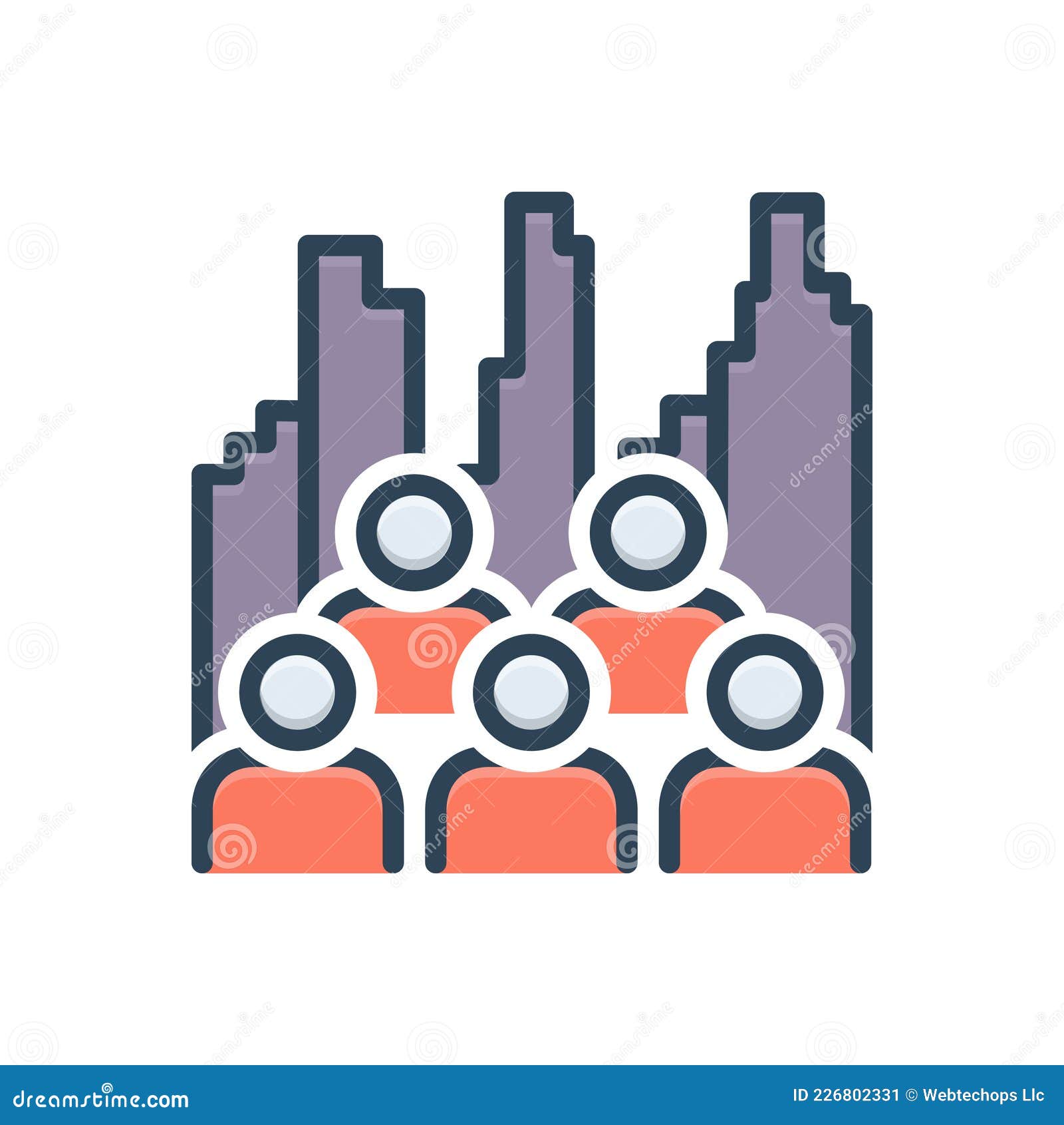 Color Illustration Icon for Multiplicity, Multitude and People Stock ...