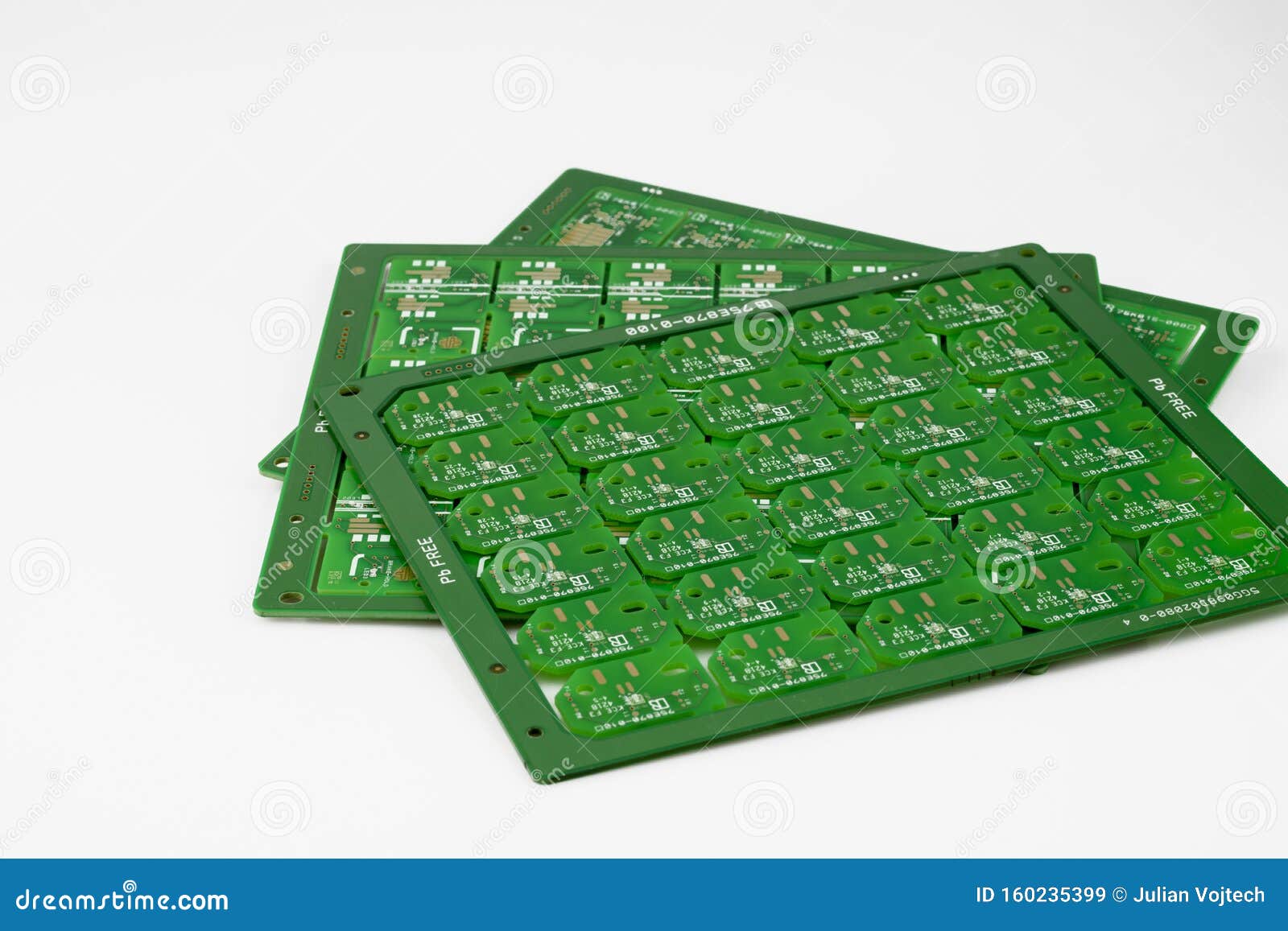 Multiplied Printed Circuit Boards PCB Isolated On The White Background ...