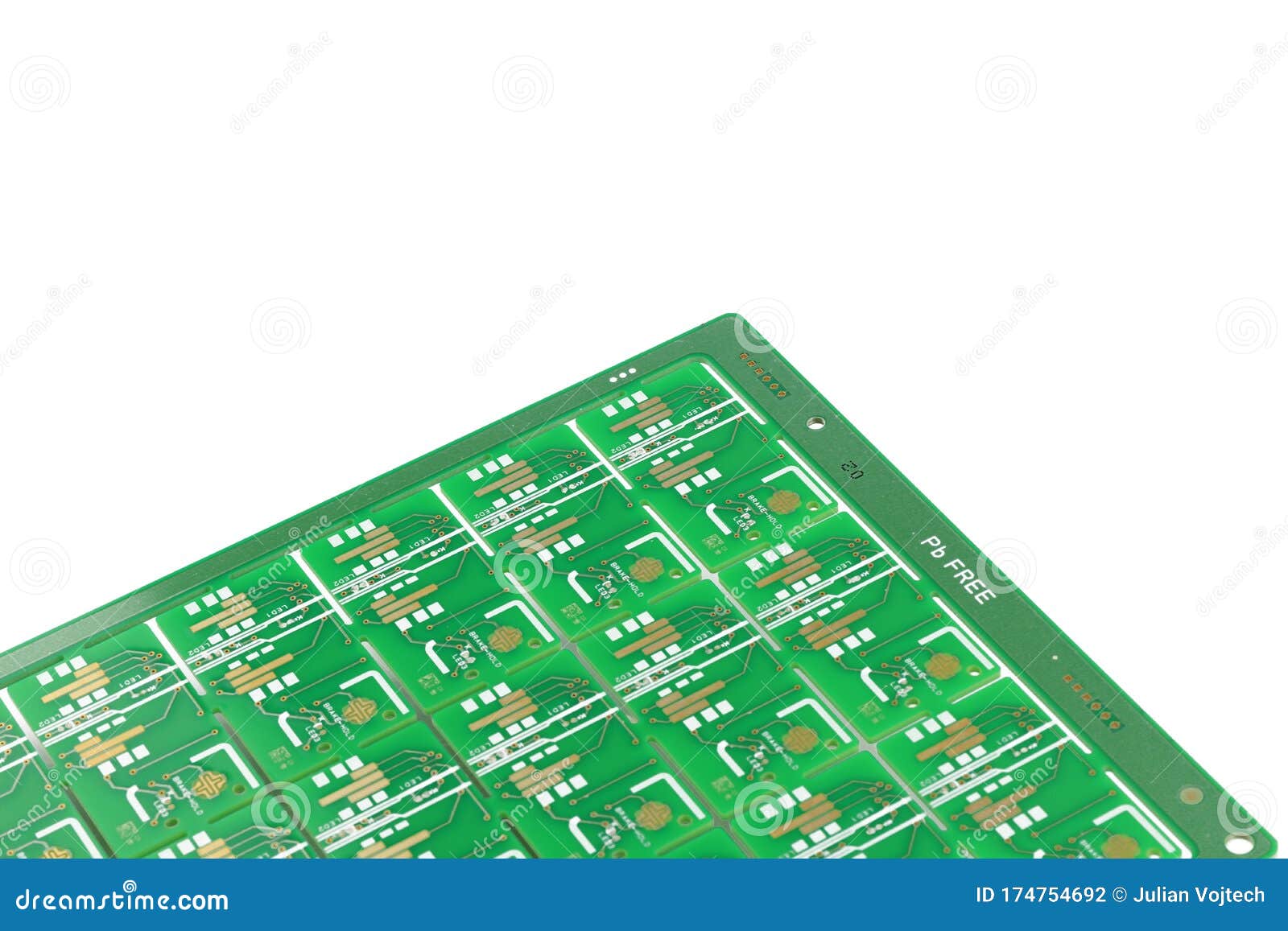 Multiplied Printed Circuit Boards PCB Isolated On The White Background ...