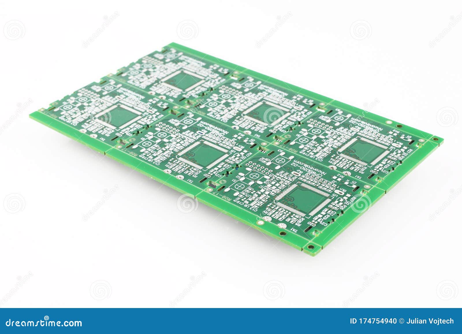 Multiplied Printed Circuit Boards PCB Isolated On The White Background ...