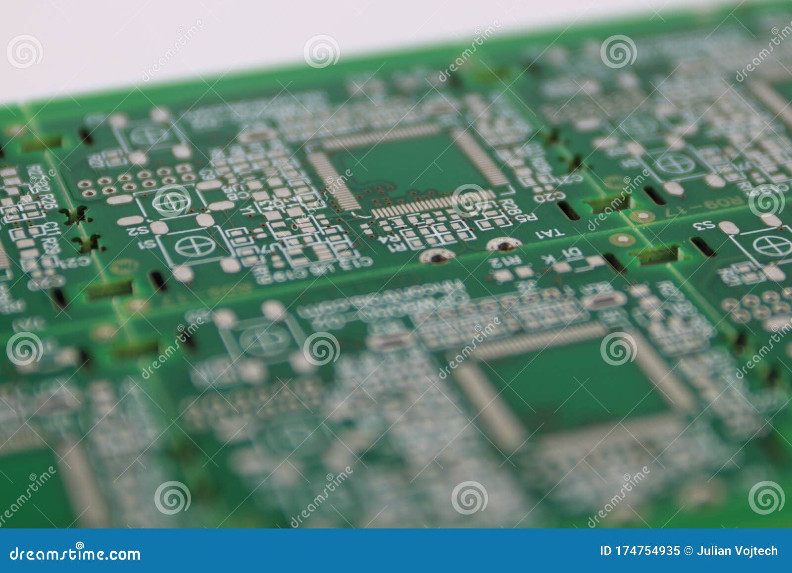 Multiplied Printed Circuit Boards PCB Isolated On The White Background ...