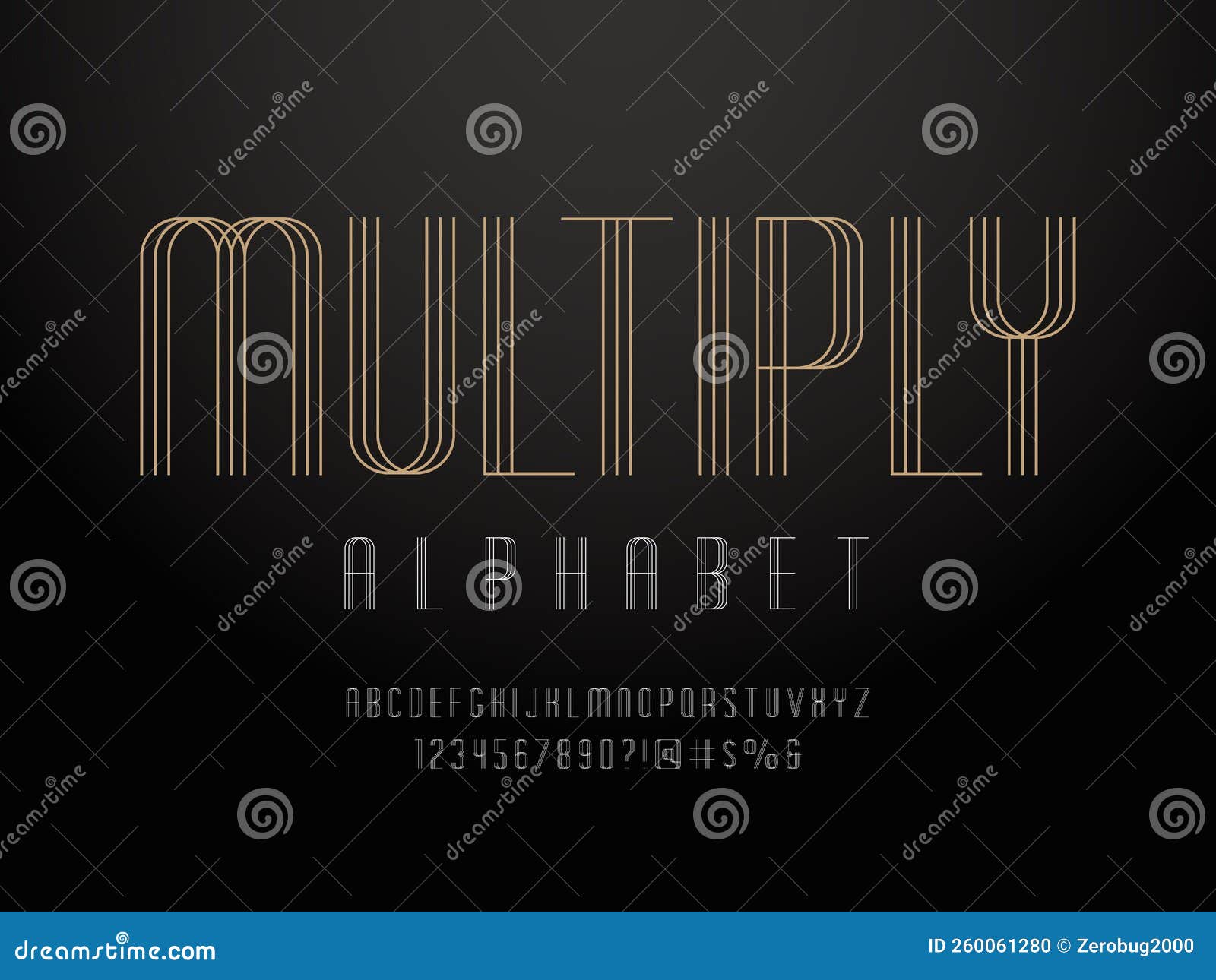 Multiply font stock vector. Illustration of deco, multiply - 260061280
