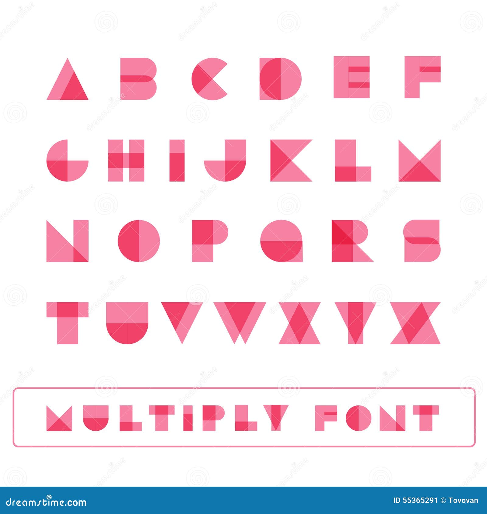 Multiply Geometric Elements Letters Stock Vector - Illustration of ...