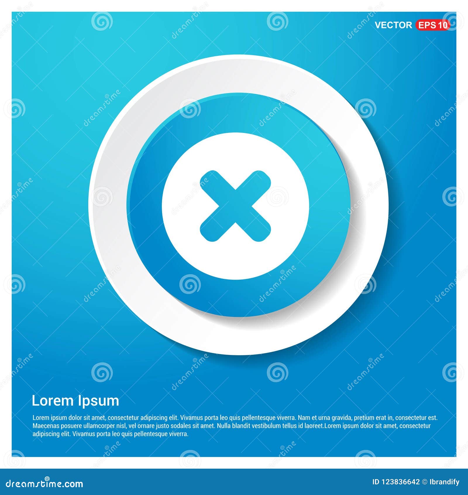 Multiply Icon Abstract Blue Web Sticker Button Stock Vector ...