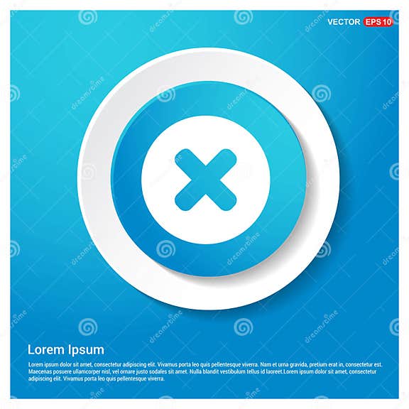 Multiply Icon Abstract Blue Web Sticker Button Stock Vector ...