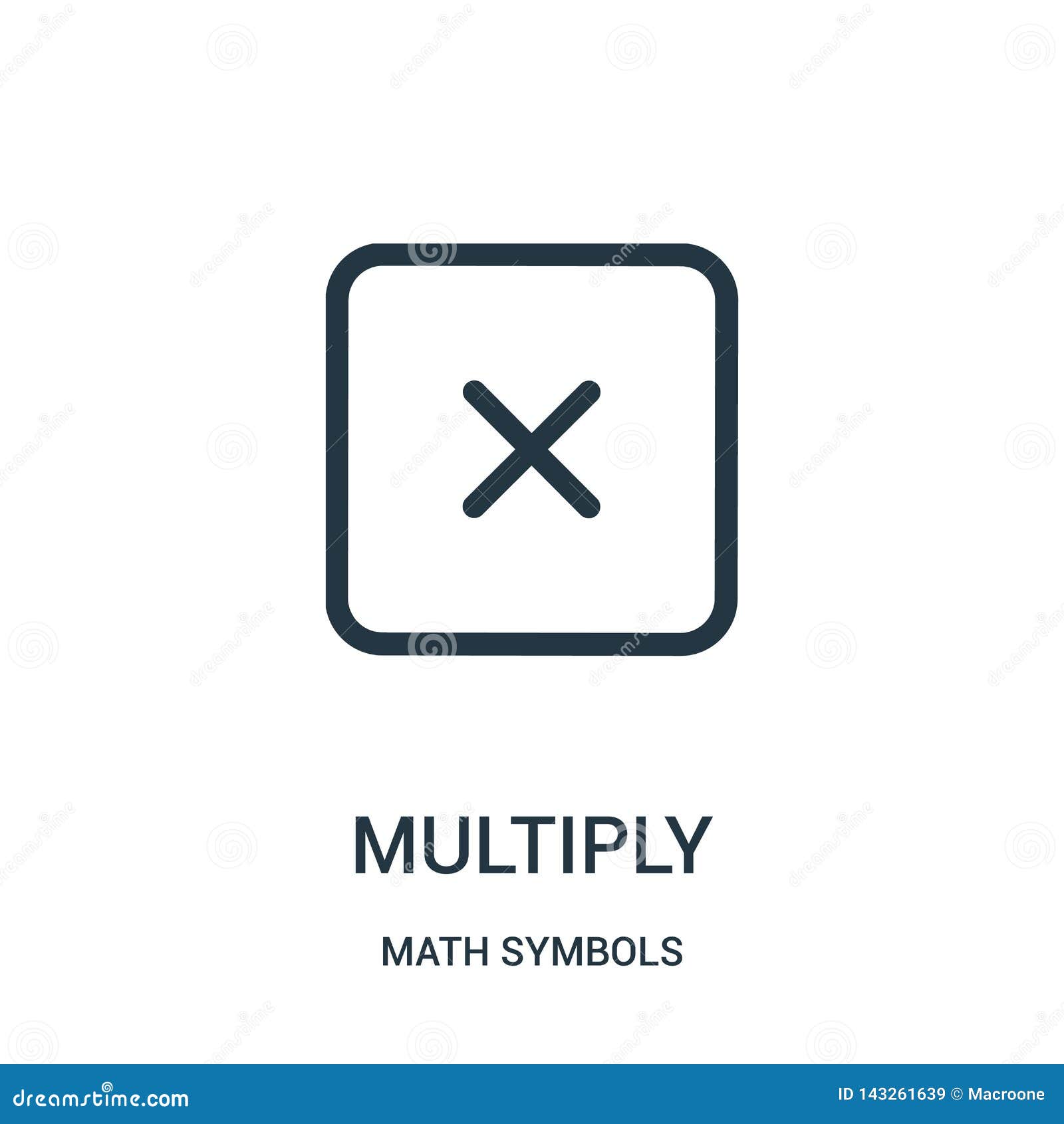 Multiply Icon Vector From Math Symbols Collection Thin Line Multiply