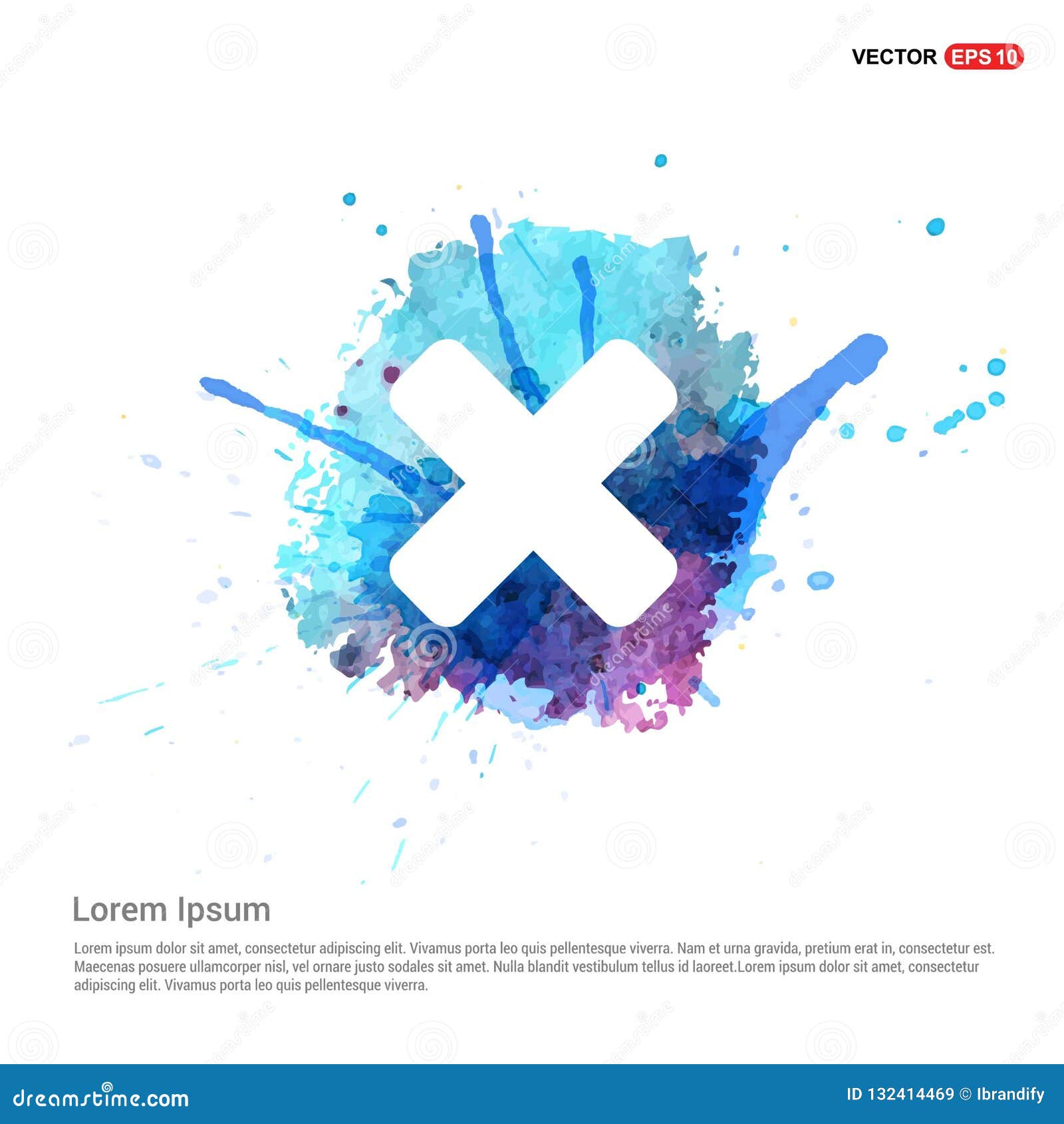 Multiply Icon - Watercolor Background Stock Vector - Illustration of ...