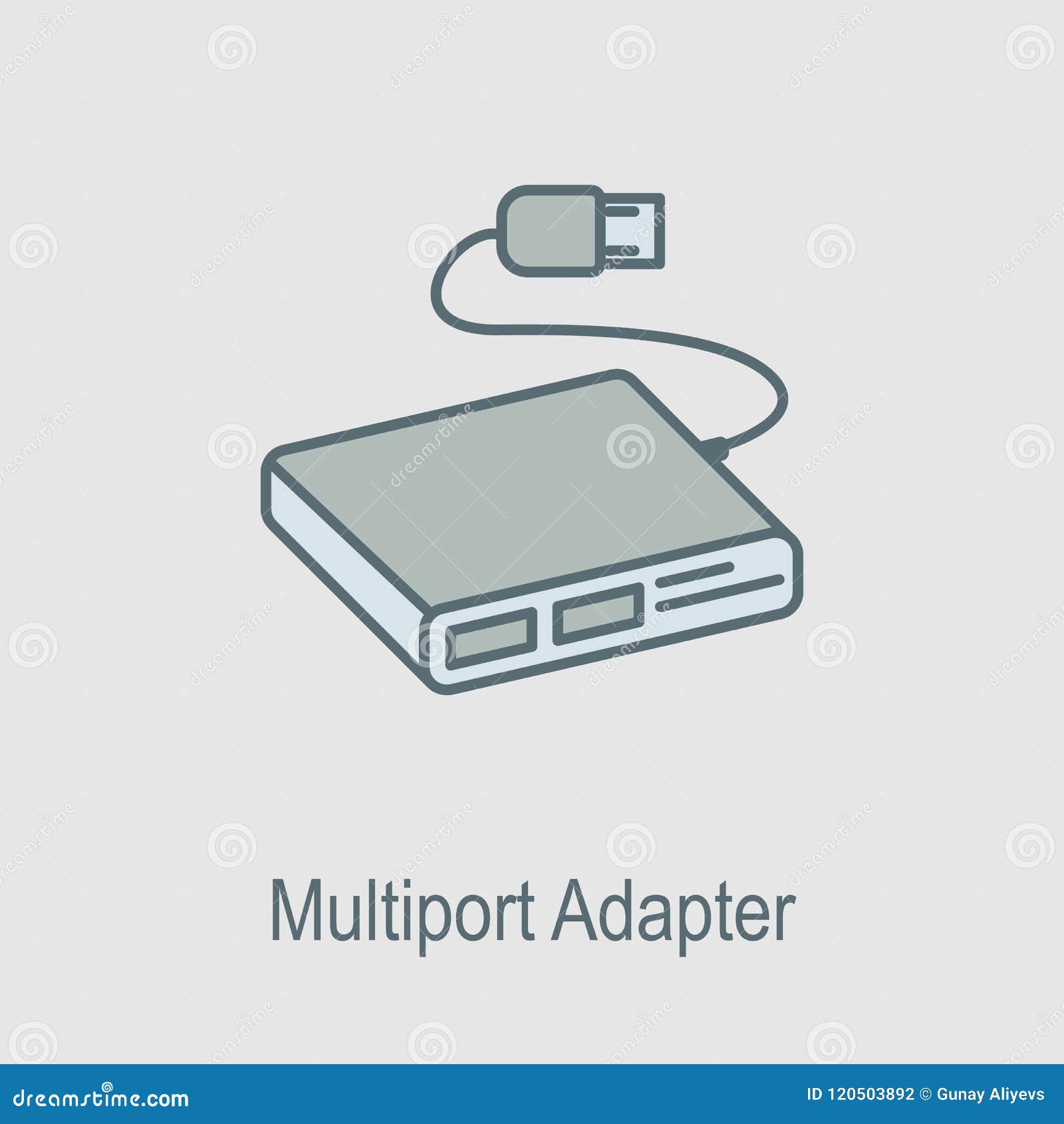 Multiport Adapter Icon. Element of Computer Parts with Name Icon for ...