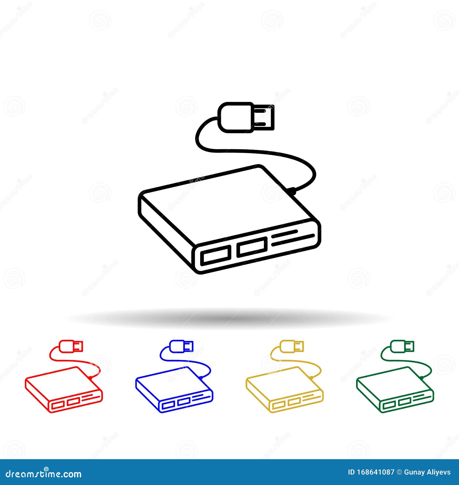 Multiport Adapter Multi Color Style Icon. Simple Thin Line, Outline ... Multiport Adapter Multi Color Style Icon. Simple Thin Line, Outline ...