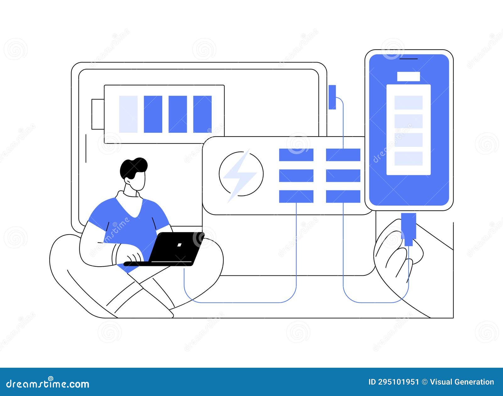 Multiport Wall Charger Isolated Cartoon Vector Illustrations. Stock ...
