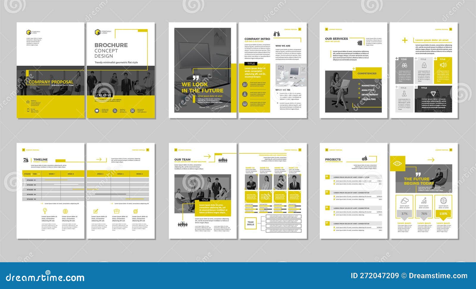 Multipurpose Brochure Concept Template. Layout Cover, Back and Inside ...