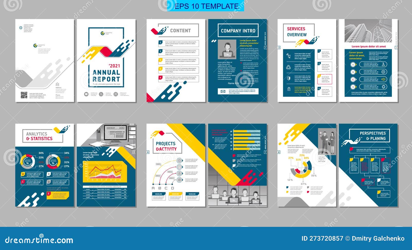 Multipurpose Brochure Concept Template. Layout Cover, Back and Inside ...