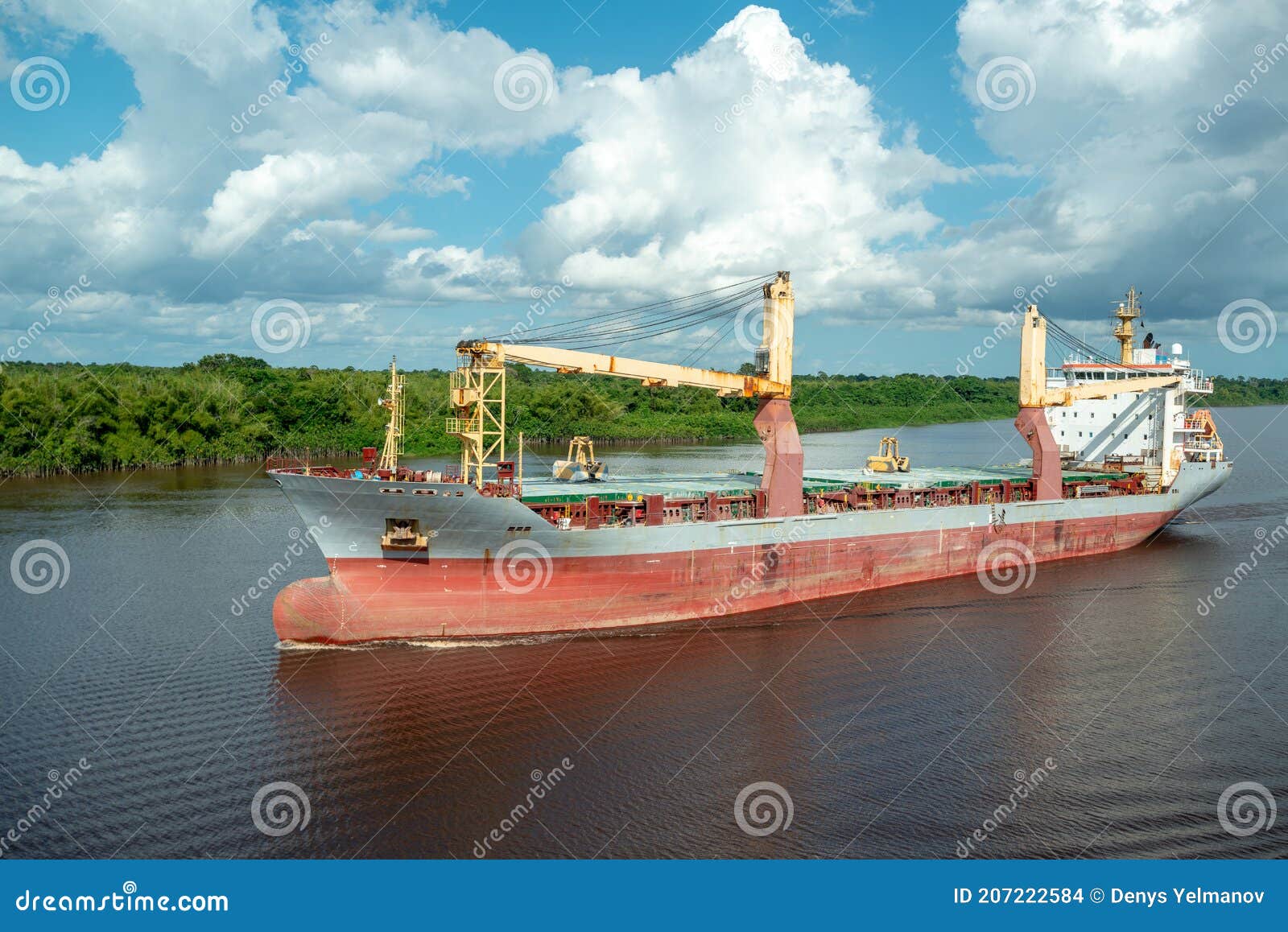 Multipurpose Cargo Ship Underway in the River Stock Photo - Image of ...