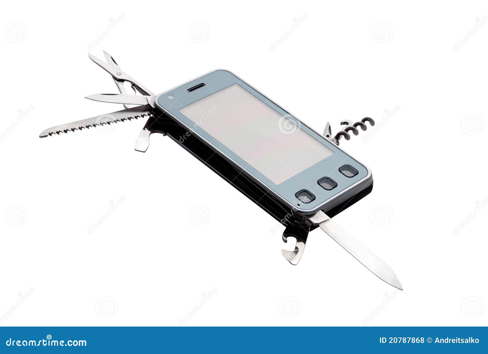 Multipurpose Cellphone on White Background. Stock Photo - Image of ...