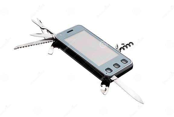 Multipurpose Cellphone on White Background. Stock Photo - Image of ...