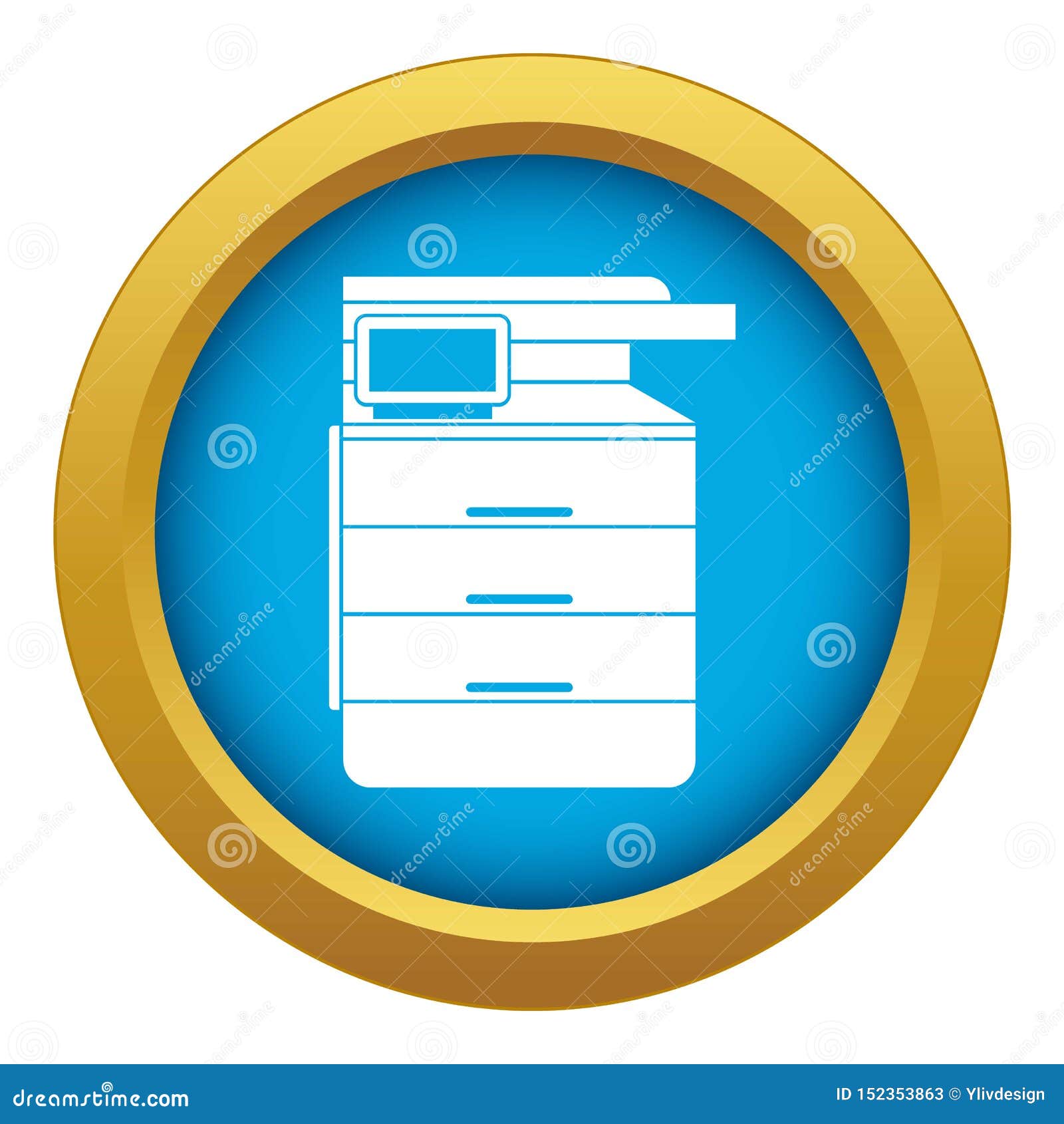 Multipurpose Device, Fax, Copier and Scanner Icon Blue Vector Isolated ...