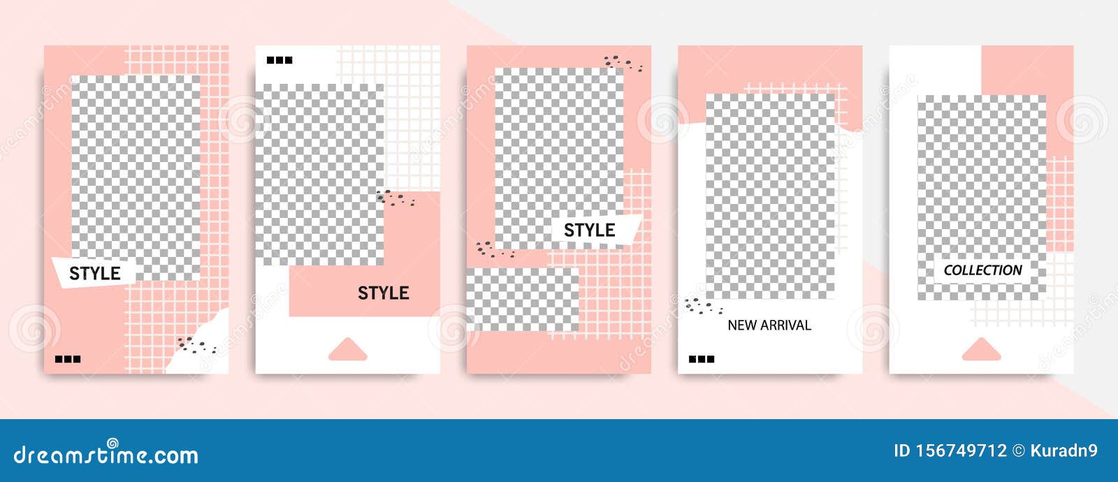 Minimal Abstract Geometric Instagram Layout Banner Template in Peach ...