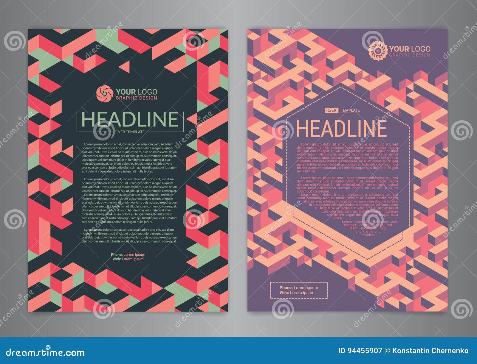 Multipurpose Flyer Layout With Black And White Curved Lines With ...