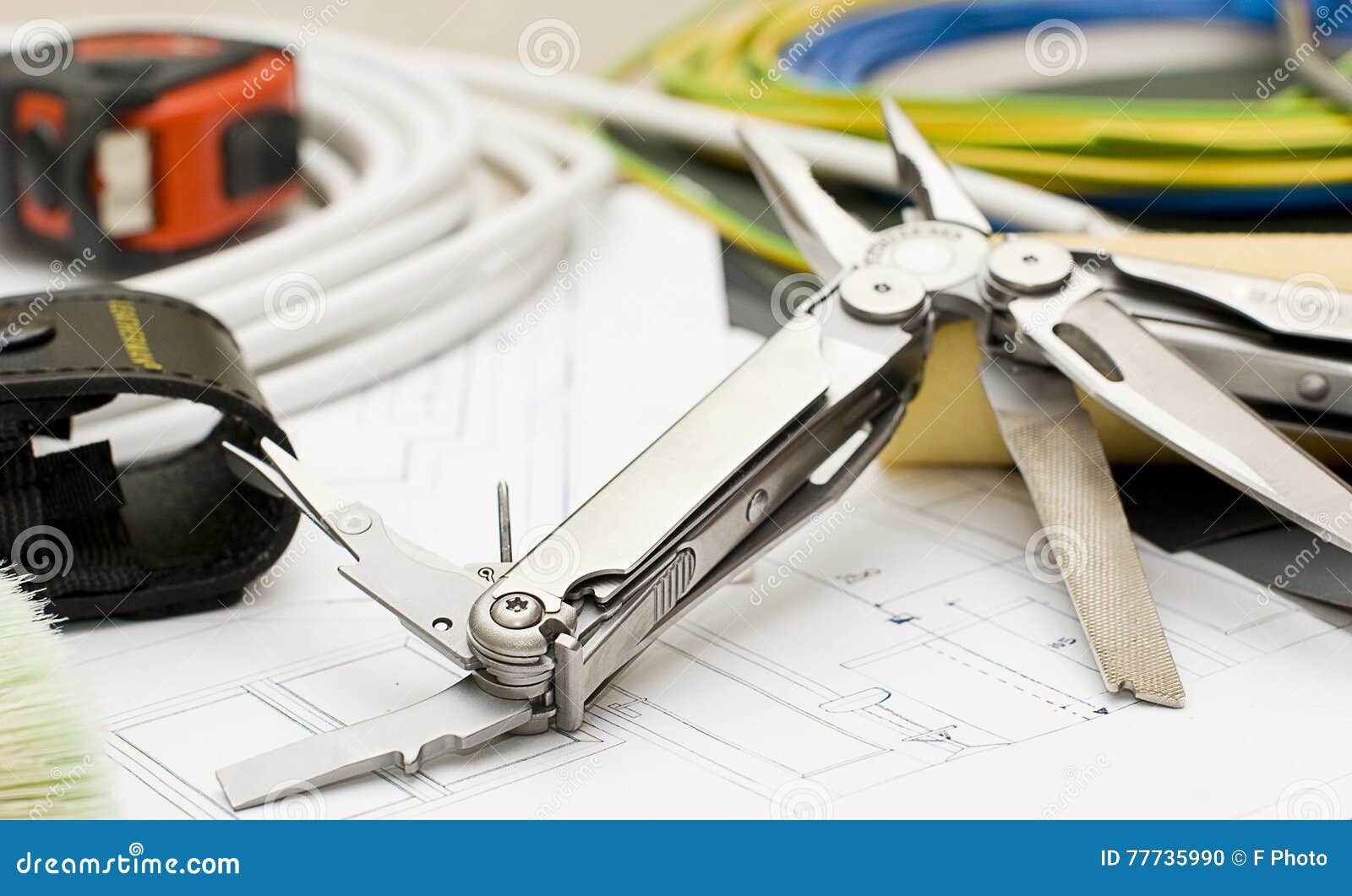 Multipurpose Folding Pocket Knife Stock Photo - Image of functional ...