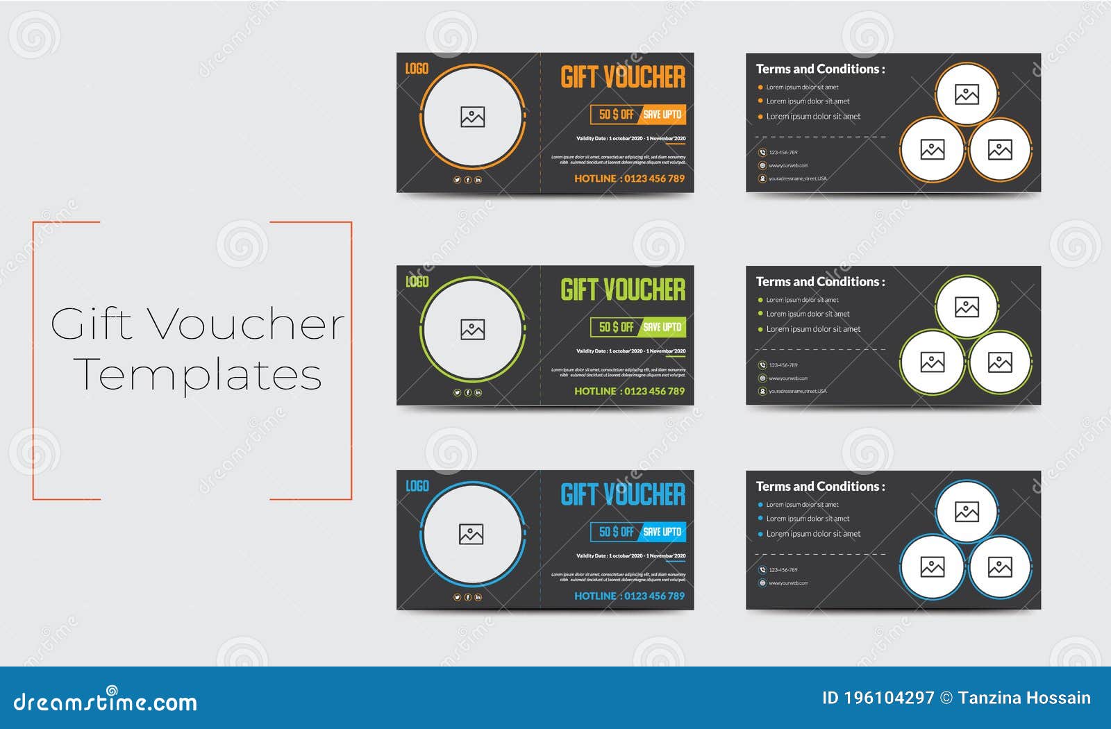 Multipurpose Gift Voucher,discount Coupon or Certificate Template Stock ...