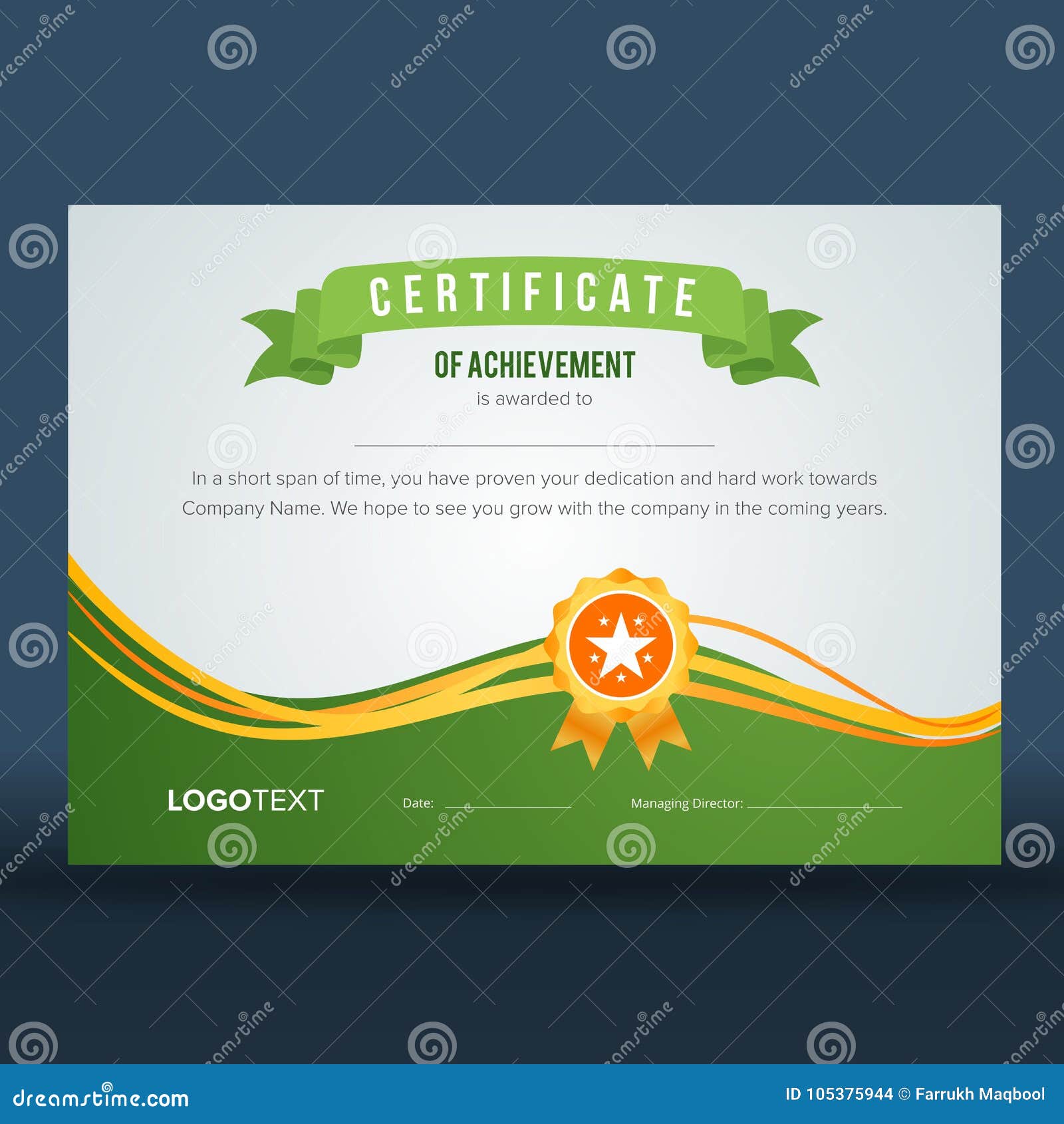 Multipurpose Green Certificate Design Stock Vector - Illustration of ...