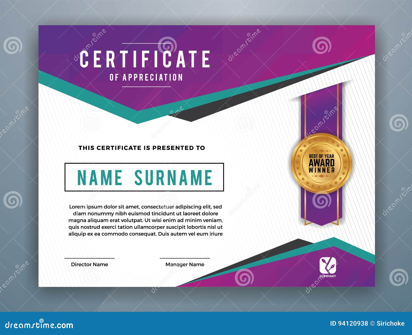 Multipurpose Modern Professional Certificate Template Stock Vector ...