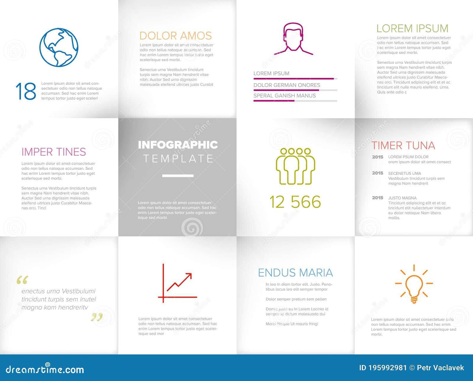 Multipurpose Mosaic Infographic Made from White Squares Stock Vector ...