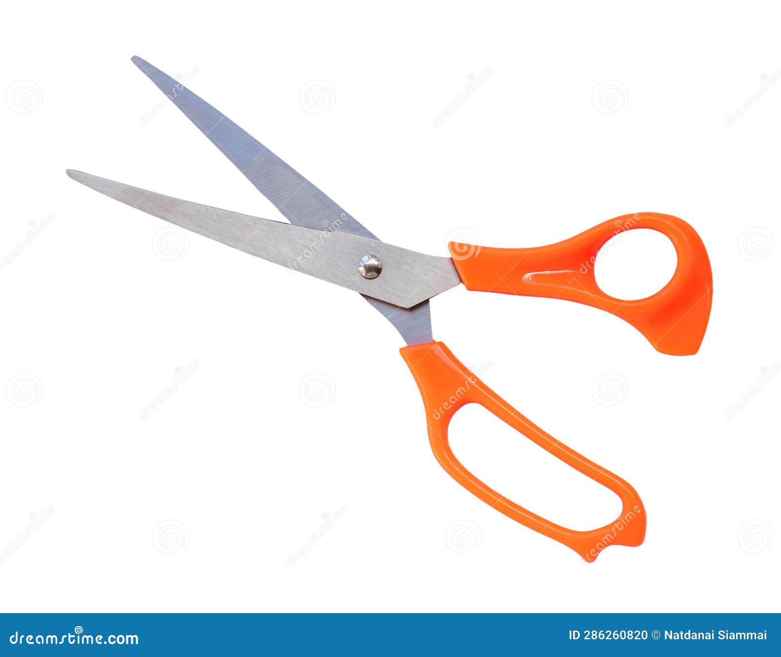 Multipurpose Scissors with Orange Handle Isolated on White Background ...
