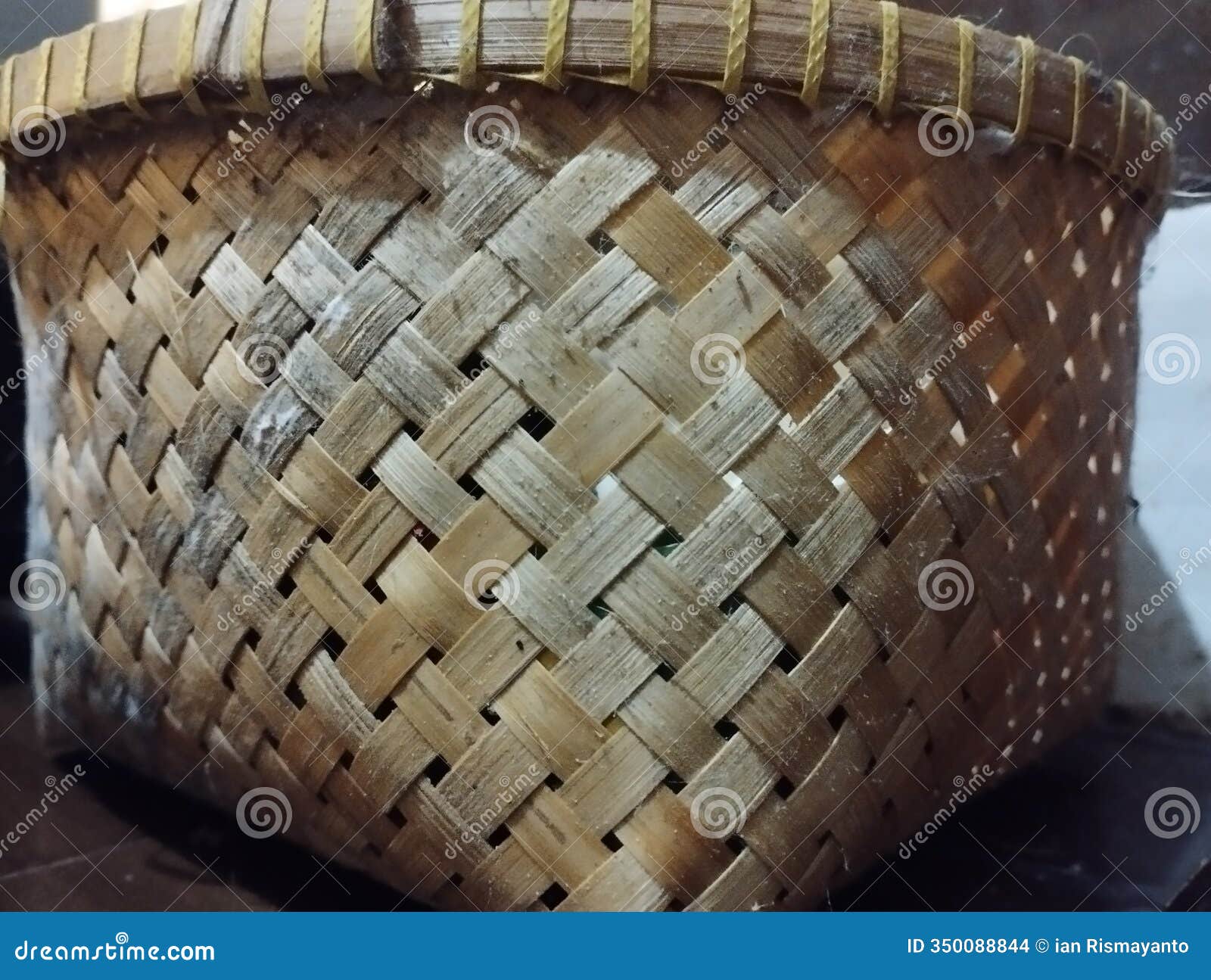Multipurpose Traditional Basket Made from Woven Bamboo Stock Photo ...