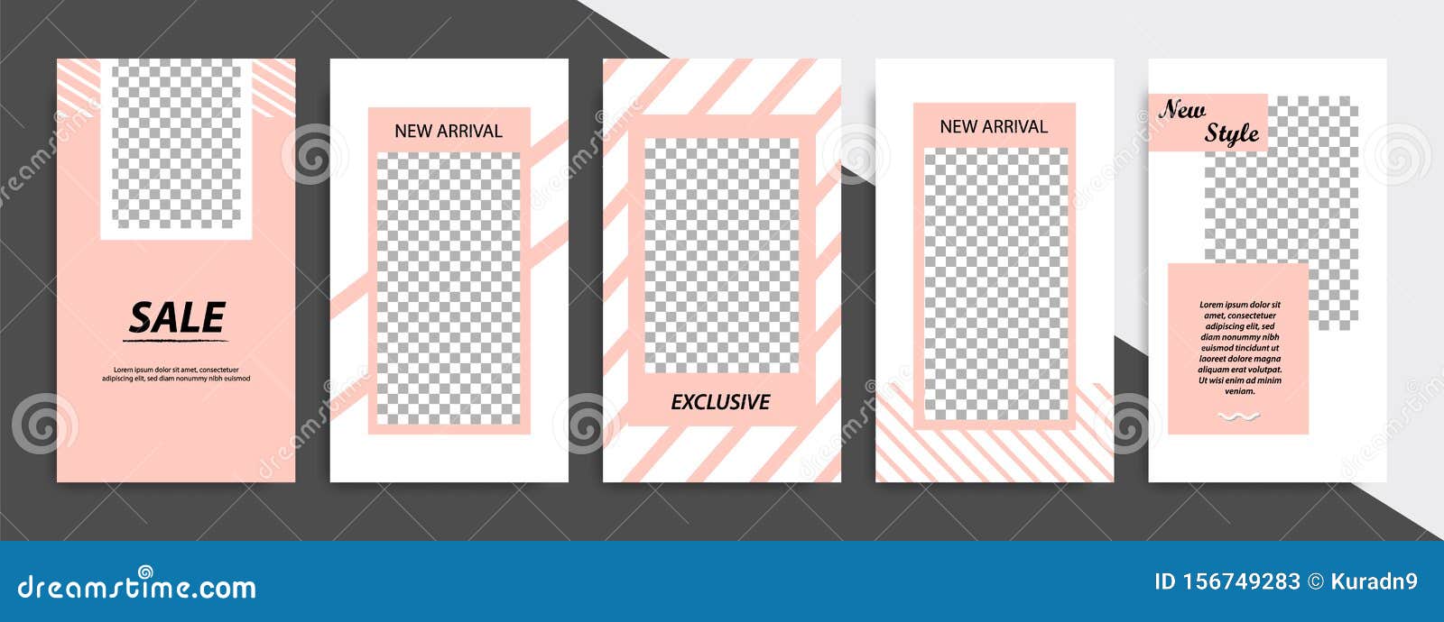 Minimal Geometric Instagram Layout Banner Template in Peach Color Stock ...